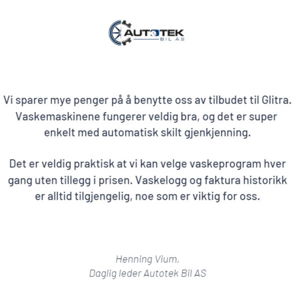 Glitra bilvask - markedets beste bedriftsavtale på bilvask